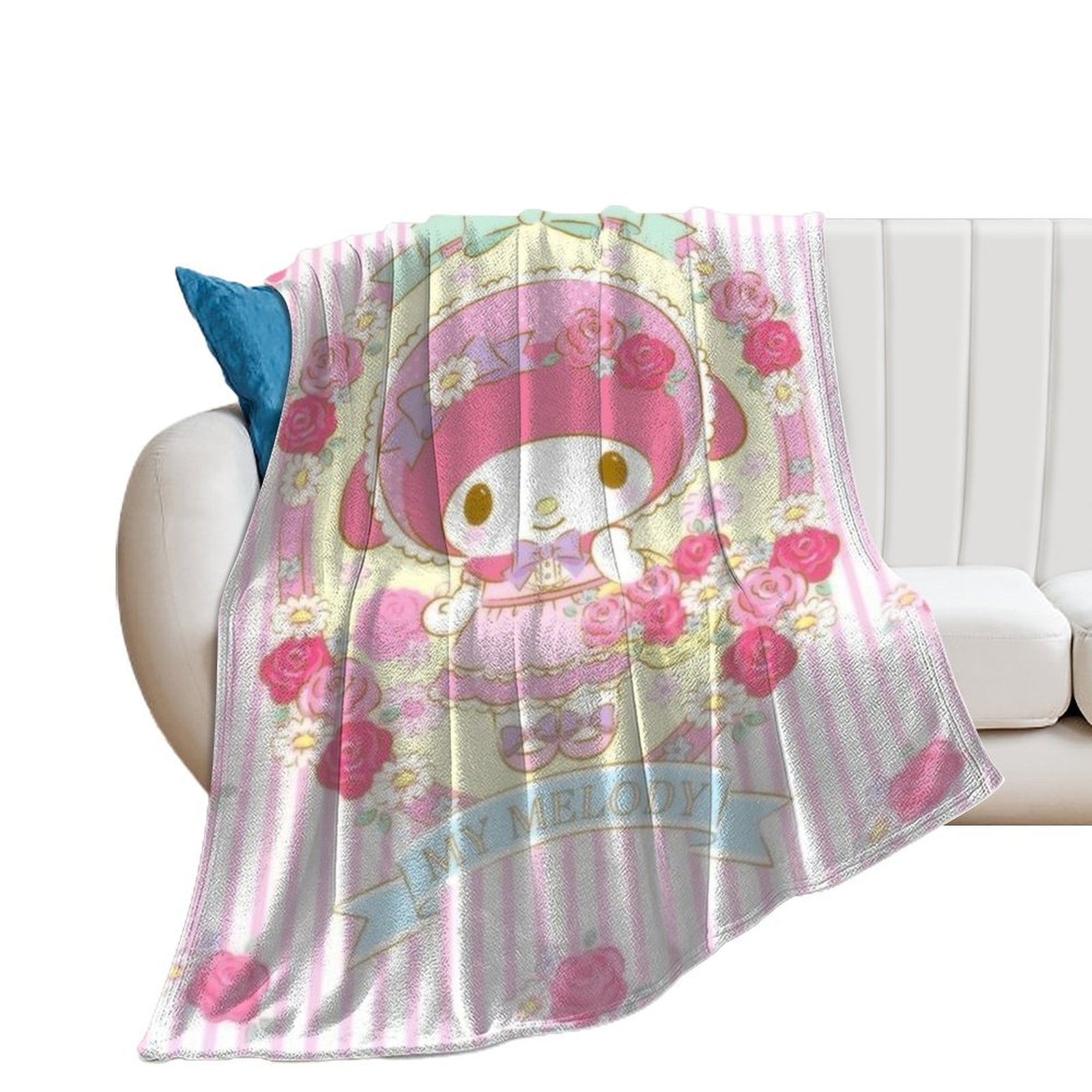 MY MELODY Throw Blanket Cute Flannel Anime for Girls Boys Men Women ...