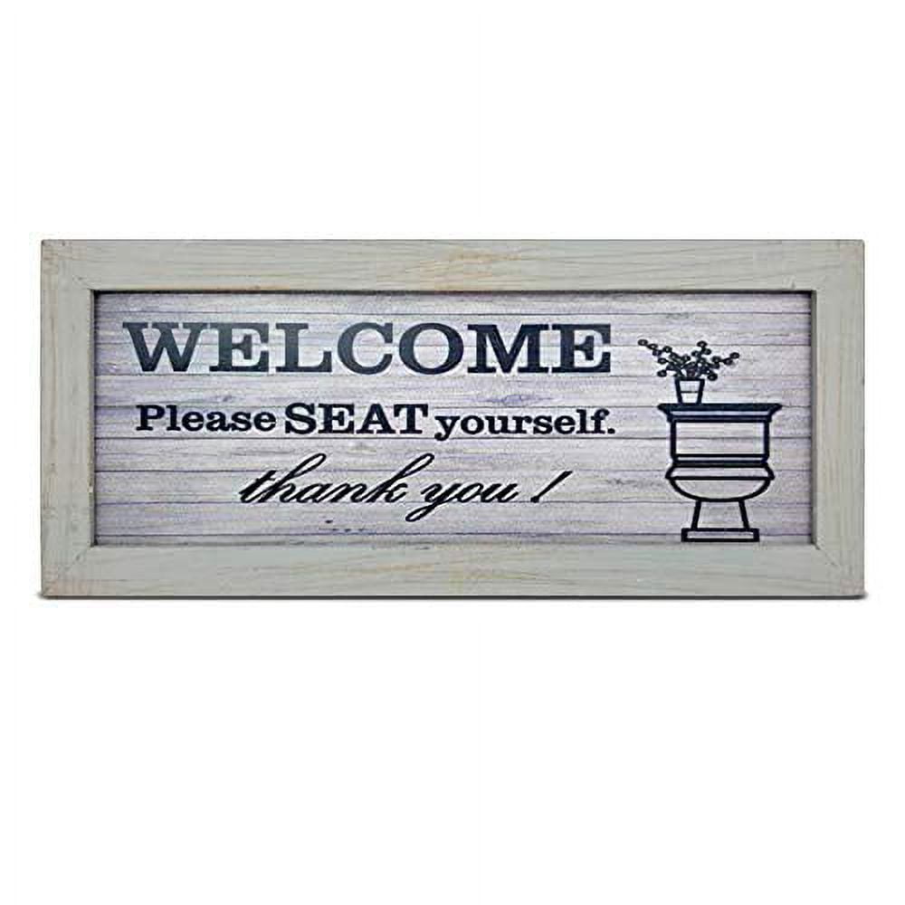 MY VINTAGE FINDS Welcome Bathroom Sign Funny Bathroom Wall Decor Seat ...