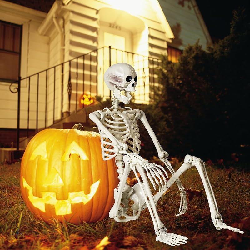 MY breesky 5.4 ft Halloween Life Size Skeleton, Full Body Realistic ...