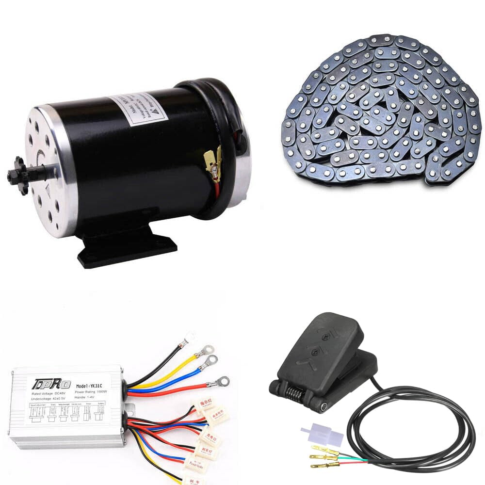 MY1020 1000W 48V Brushed Electric Motor with Controller Pedal T8F Chain ...