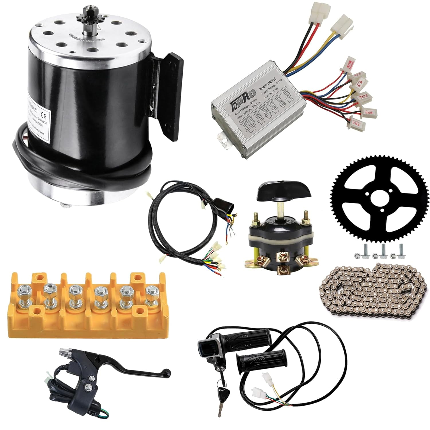 MY1020 24V 500W Brushed Motor Kit for Go Kart, E-Bike, ATV, Drift Trike, Razor Dirt Bike E300 ...