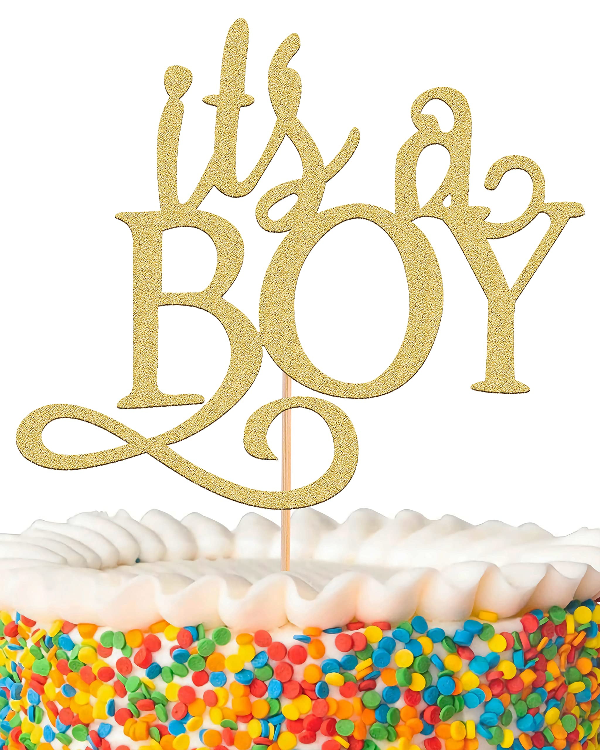 MYAMPED It’s a Boy Cake Topper AIS1 - Glitter Reveal Cake Topper ...