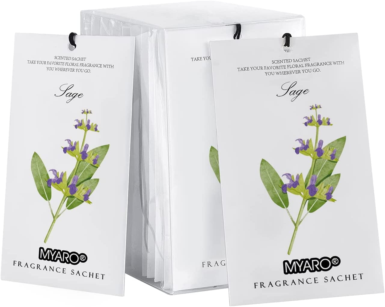 MYARO 12 Packs Sage Scented Sachets for Drawer and Closet, Long-Lasting ...