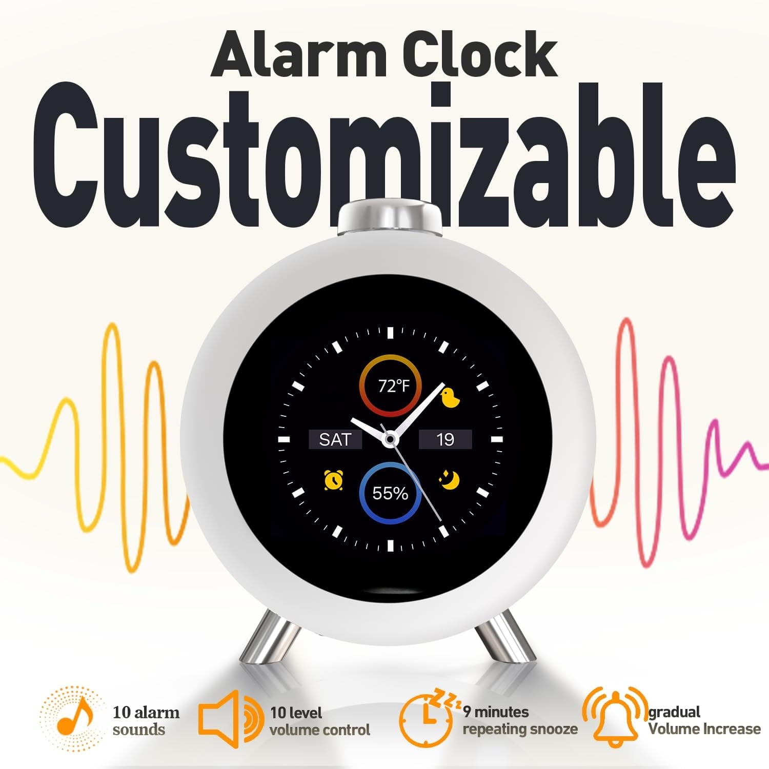 MYAlarm Clock for Heavy Sleepers – Loud Digital Clock with 7-Day ...
