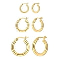 Mycutey 14k Gold Plated Hoop Earrings 3 Pairs Gold Hoops Earring Set For Women T 2cm16cm1
