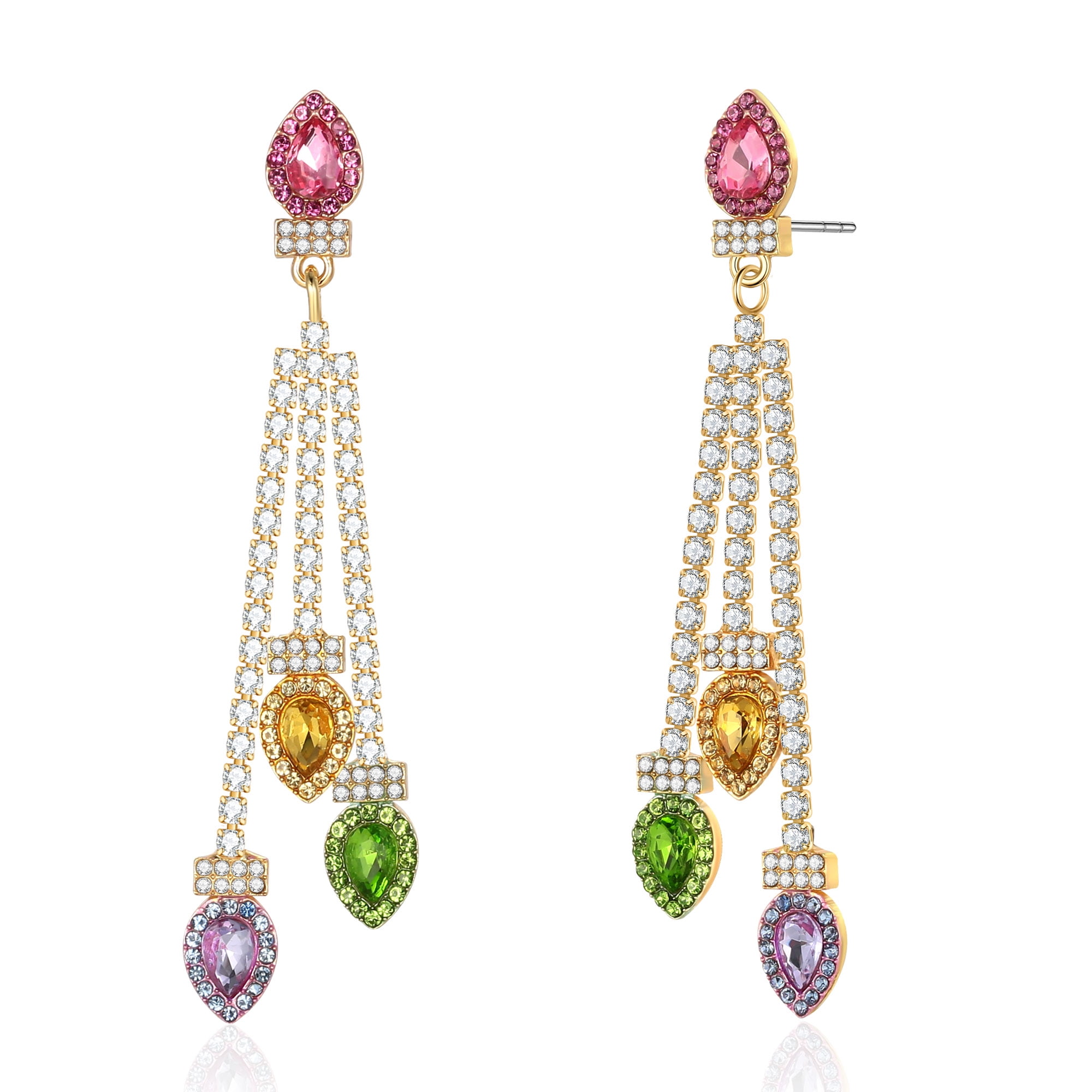 MYCUTEY Sparkly Light Bulbs Rhinestone Tennis Chain Tassel Long ...