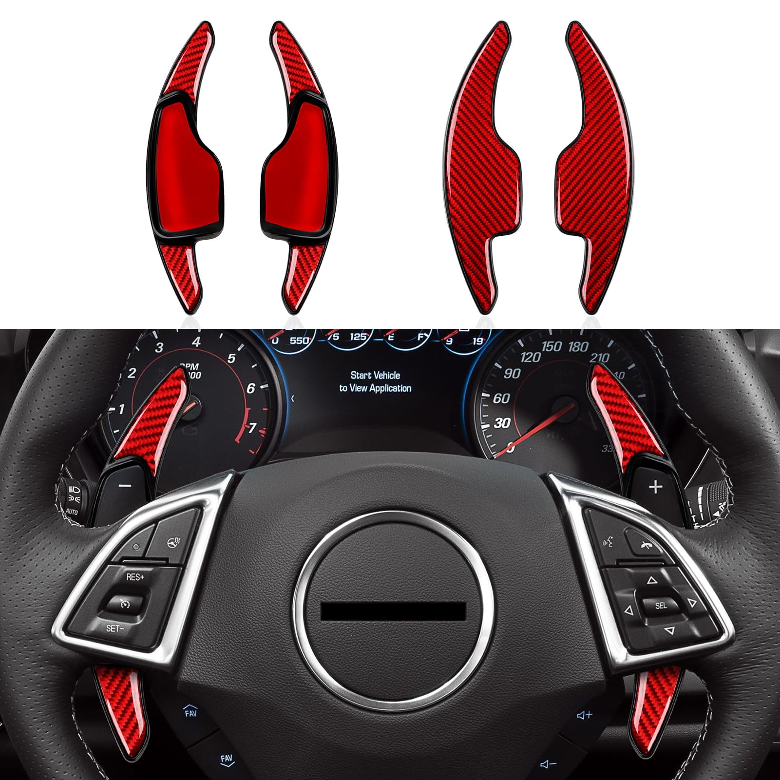 MYDDL Car Steering Wheel Shift Paddle Carbon Fiber Decal Shifter Trim ...
