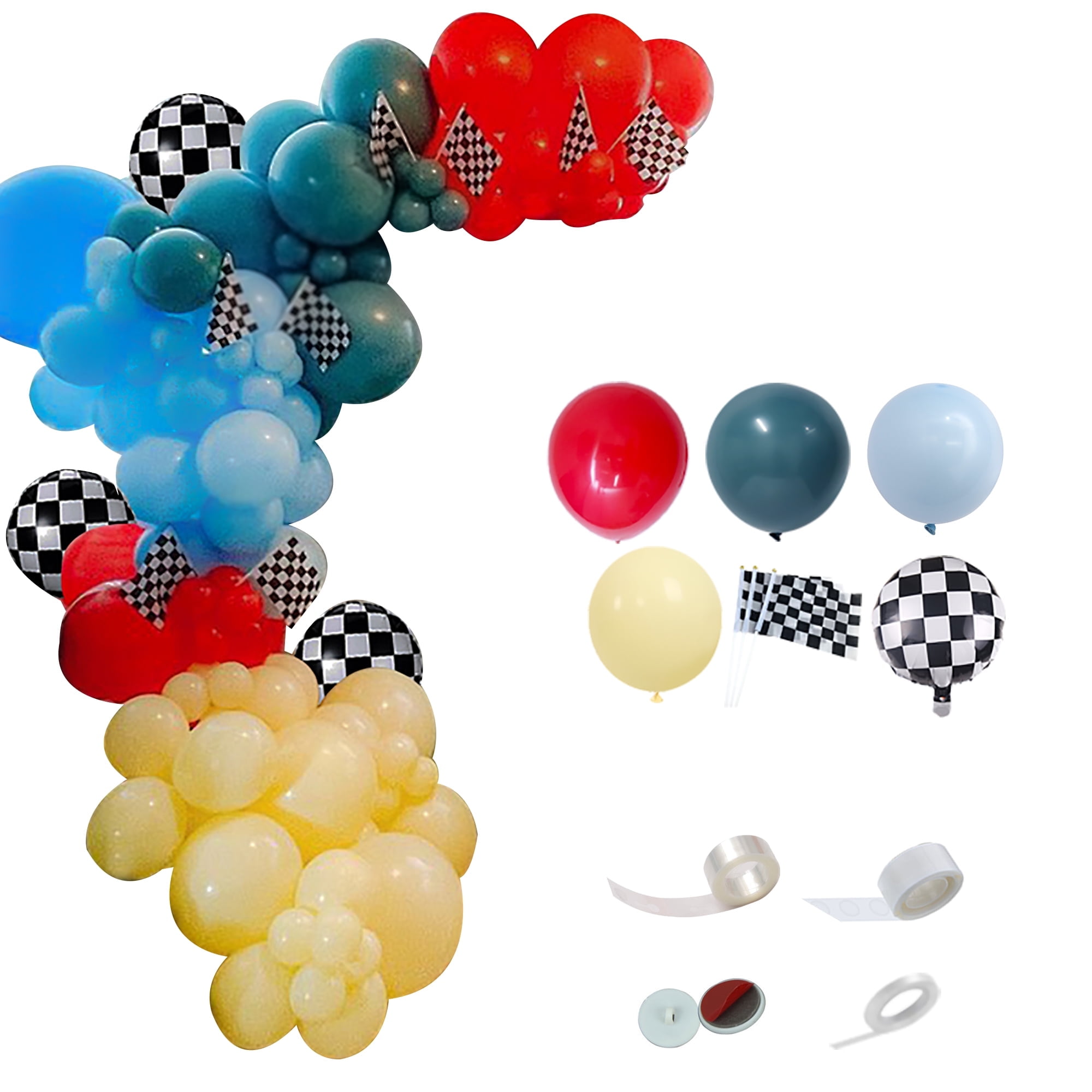 MYDECORBL 108 PCS Balloon Combination Decorations Race Car Balloons ...