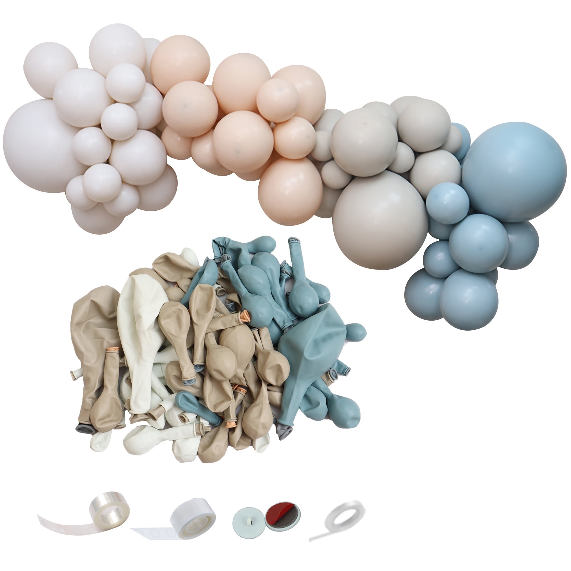 MYDECORBL Double Stuffed Balloon Combination - Dusty Blue-Grey Doubled ...