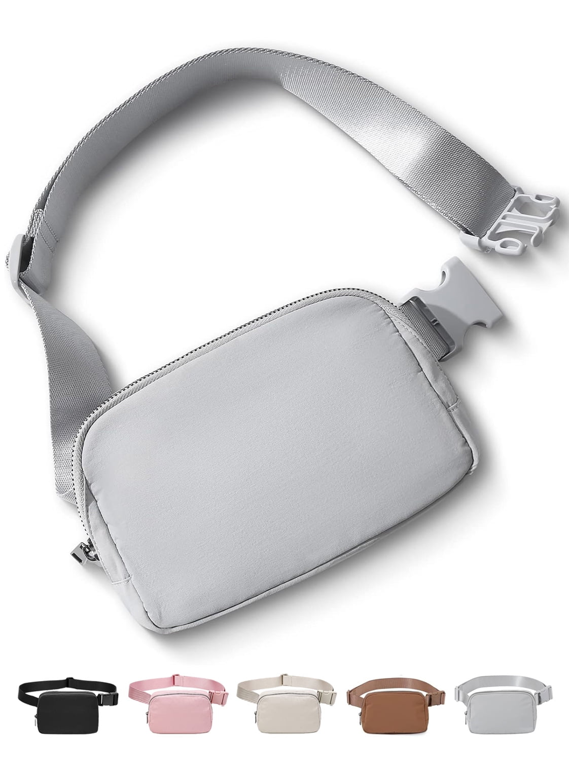 MYEBIUAI Waterproof Adjustable Strap Unisex Fanny Pack, Nylon, Gray ...