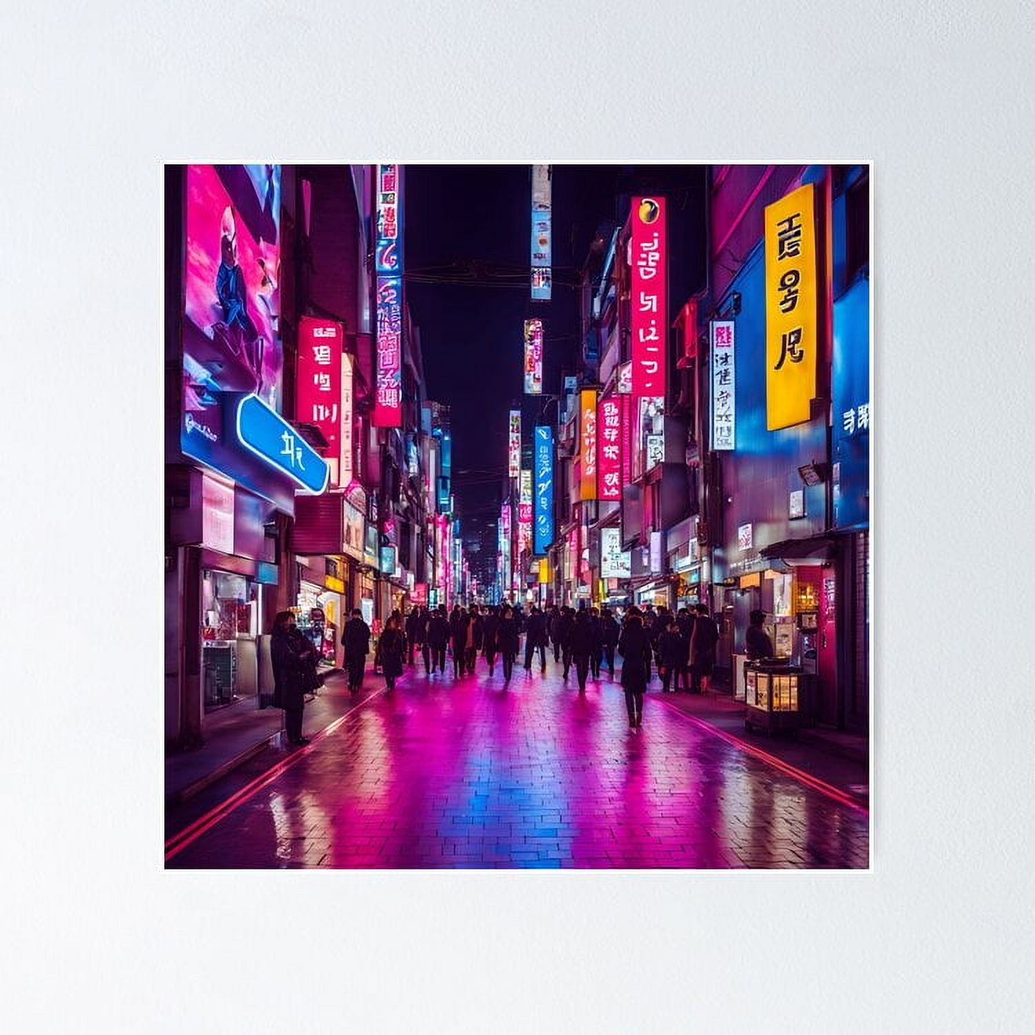MYEONGDONG SEOUL NEON STREETS Poster, 24x36 UNFRAMED - Walmart.com