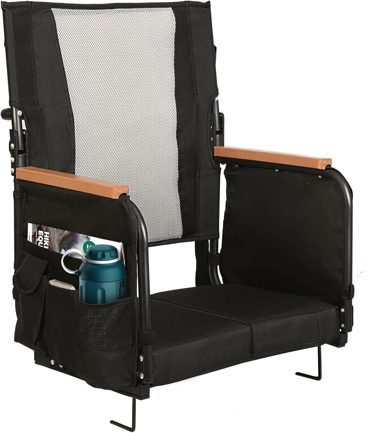 MYExtra Wide Stadium Seat with Back Support – Comfy Folding Bleacher ...