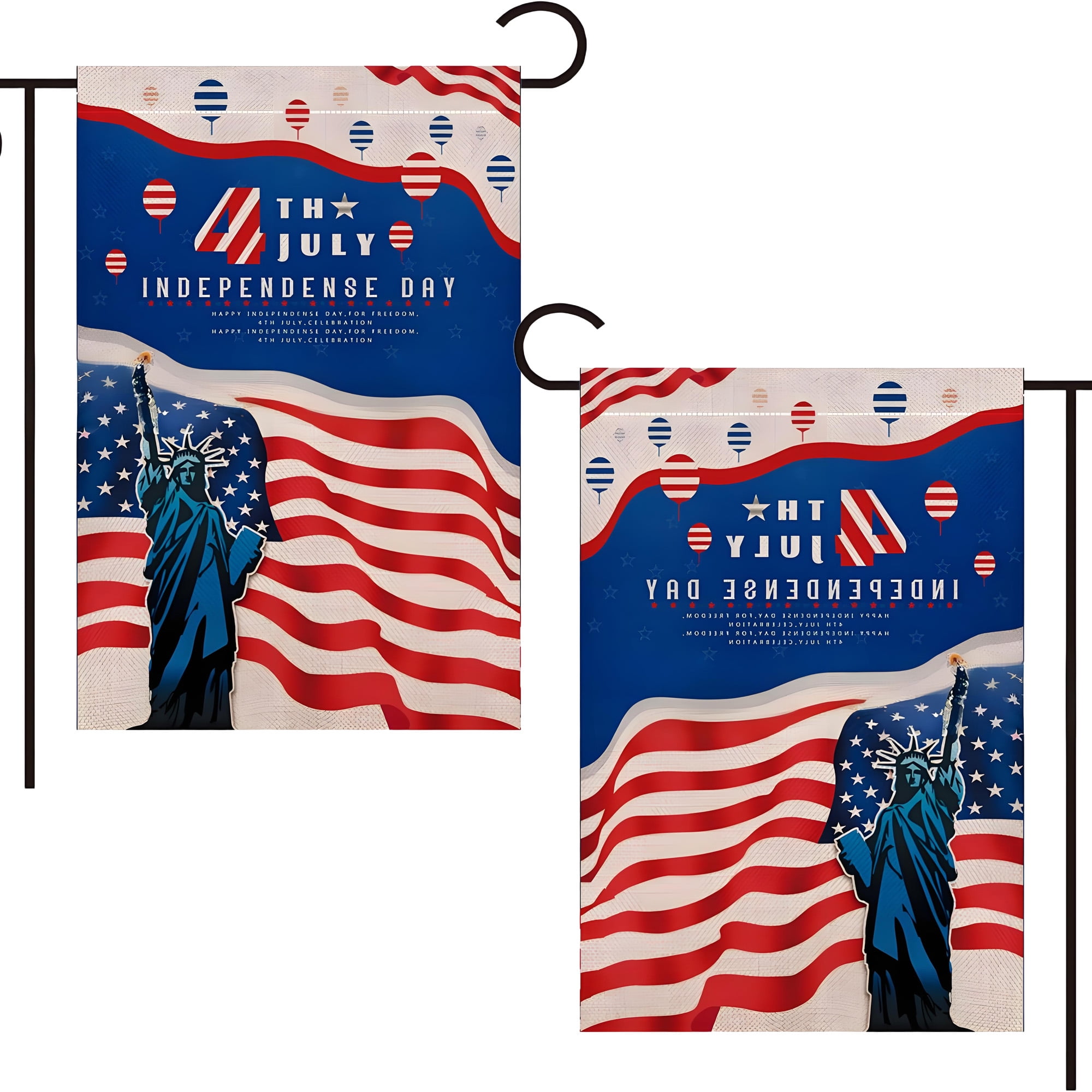MYFLOCY 2PCS 4th of July Patriotic Garden Yard Flag for Outside ...