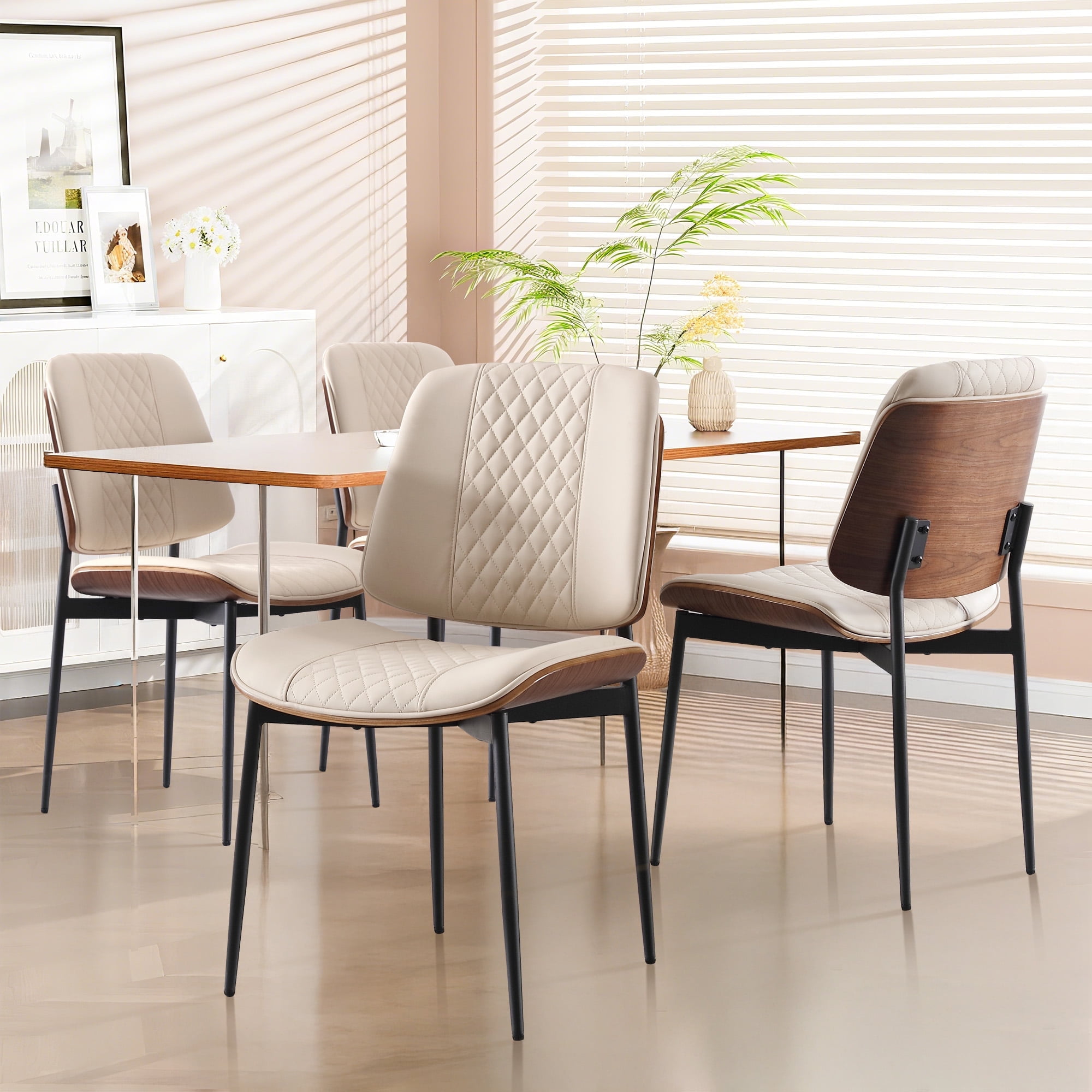 MYFUNT Dining Chairs Set of 4, Mid-Century Modern Kitchen Chairs with ...