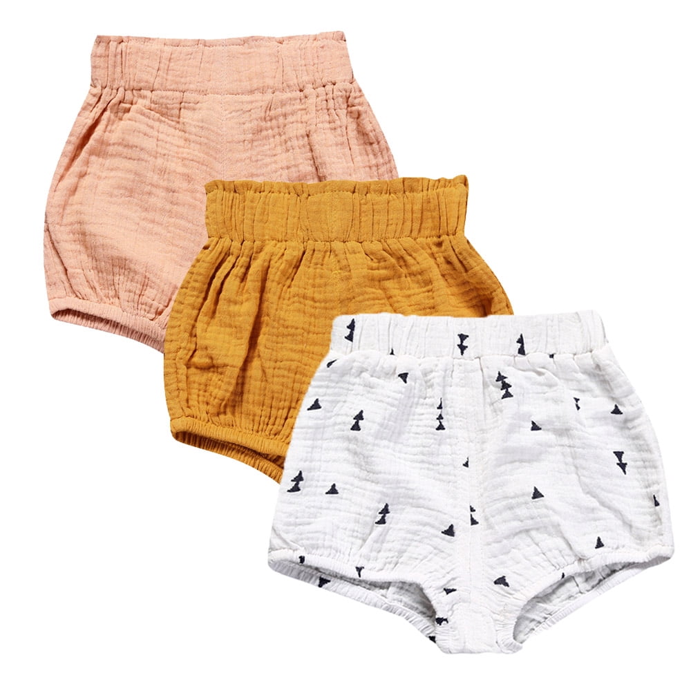 MYGBCPJS 3-Pack Baby Cotton Linen Bloomer Shorts Infant Toddler Summer ...