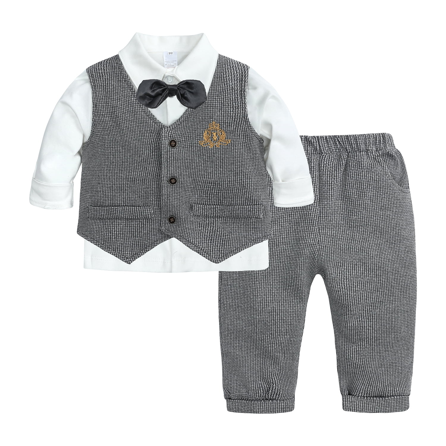 MYGBCPJS Toddler Boys Gentleman Outfit Set Baby Formal Suit Long Sleeve ...