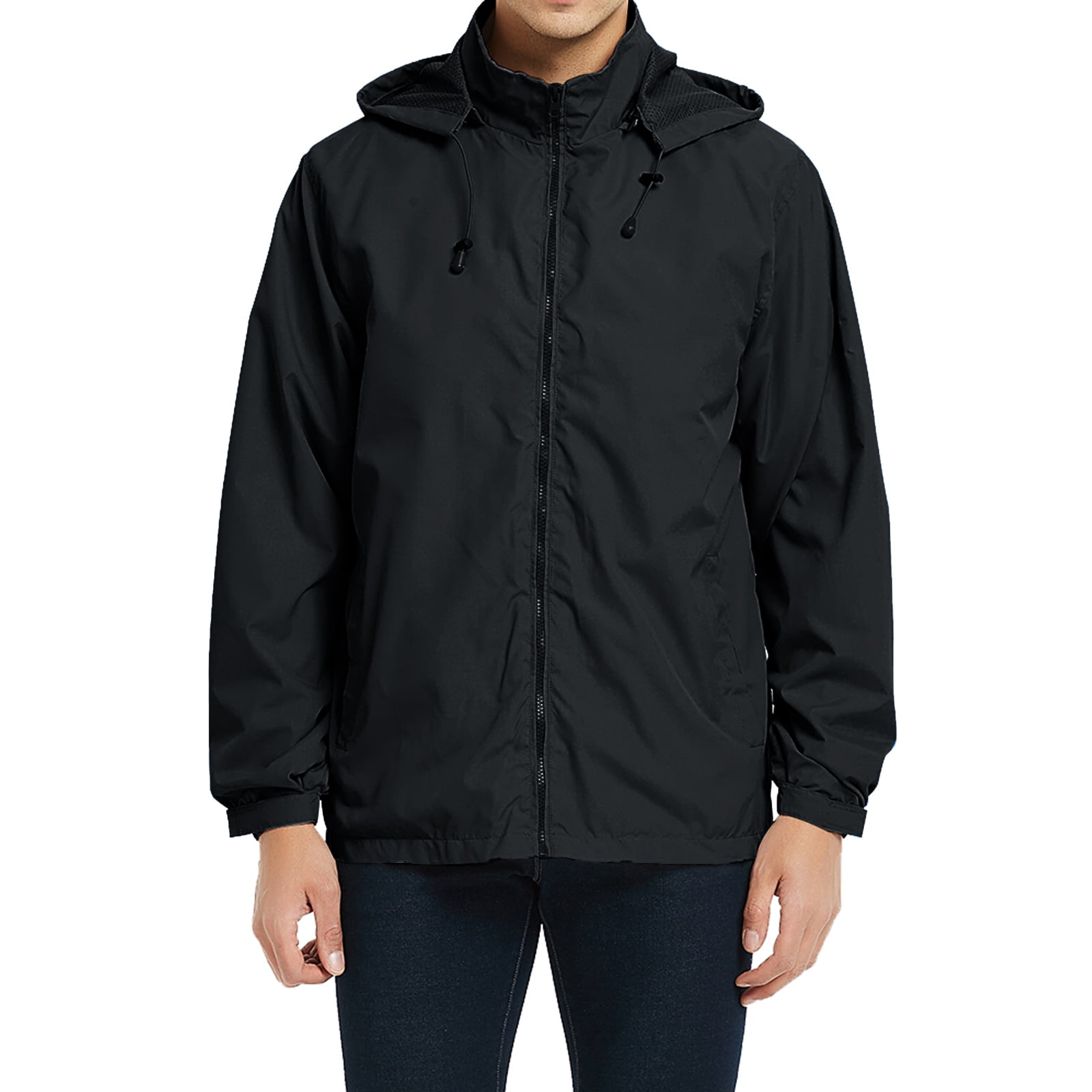 MYJAJAYI Men's Windbreaker, Lightweight Waterproof Rain Jacket, Hooded ...