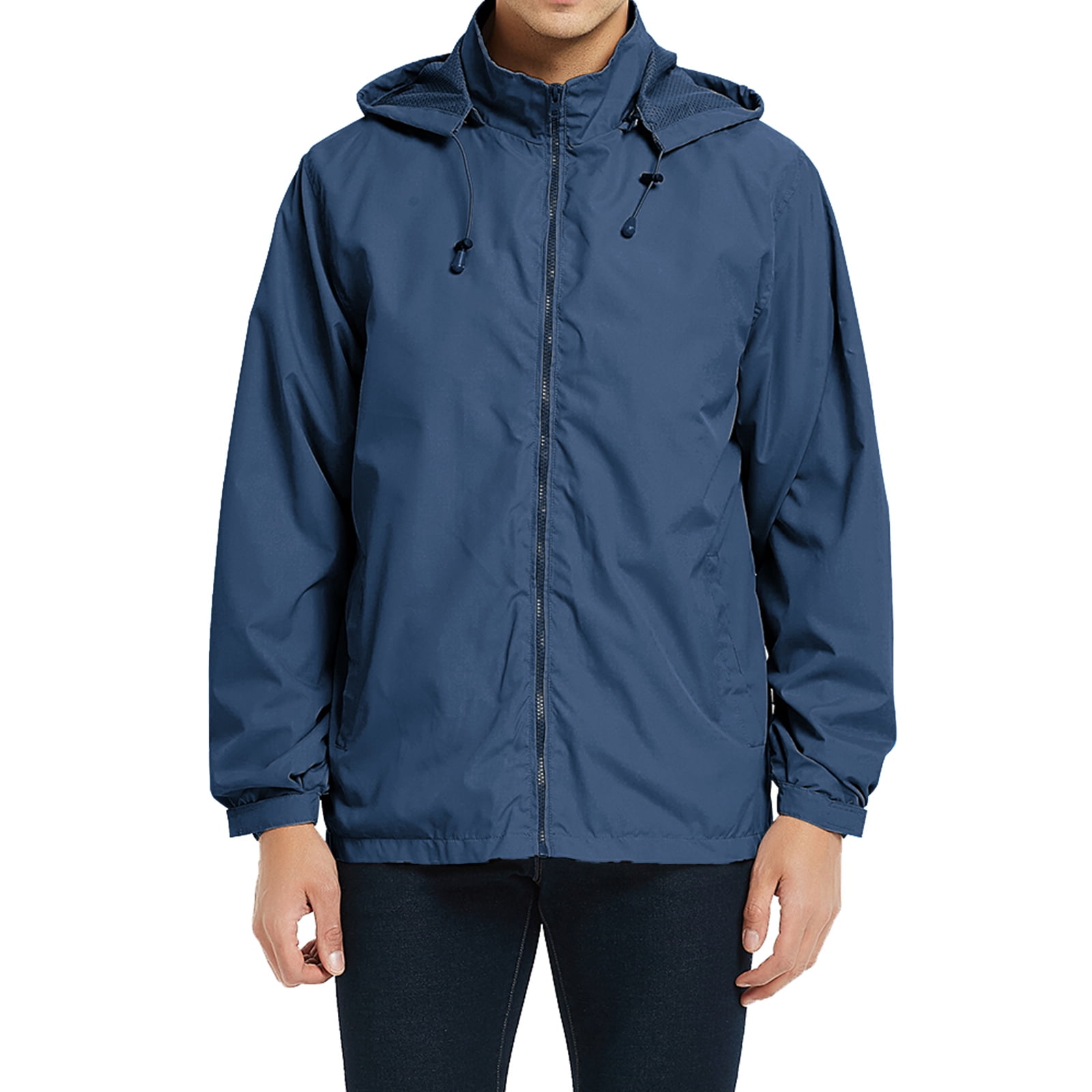 MYJAJAYI Mens Rainjackets Waterproof Jacket Hooded Long Sleeve Jacket ...