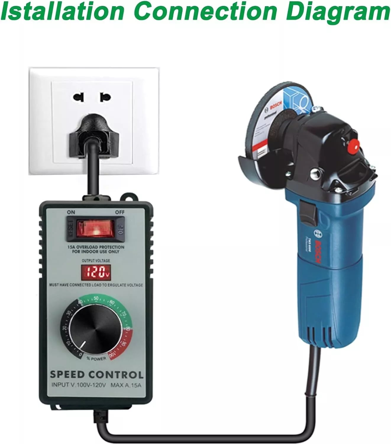 MYJTOPUS 120V 15A Electric Motor Rheostat, Variable Speed Controller ...