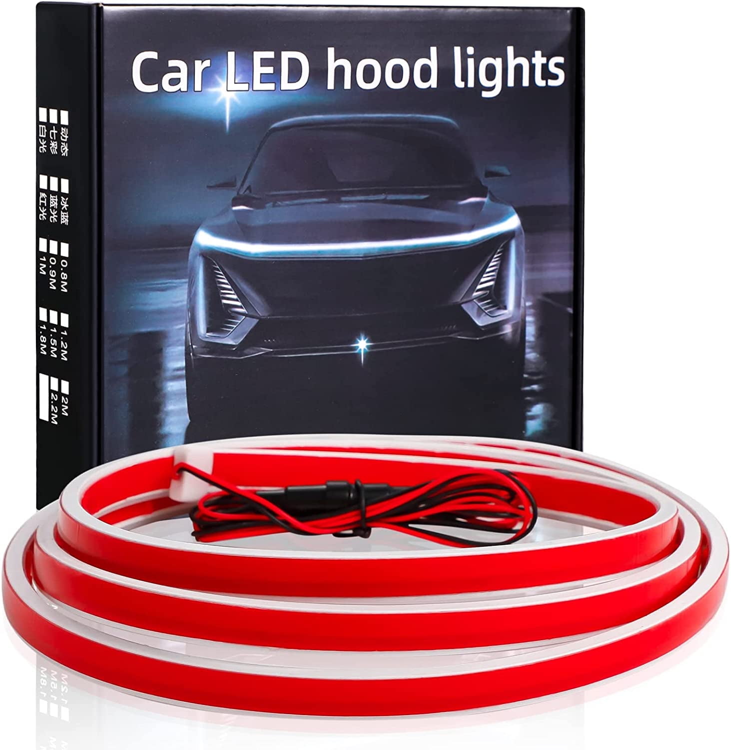 MYJTOPUS Car LED Hood Light Strip, Flexible Waterproof Daytime Running ...