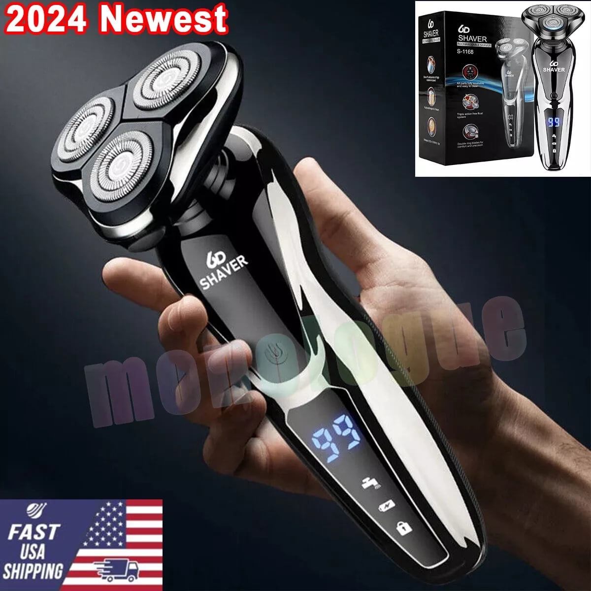 MYJTOPUS Electric Razor for Men，Electric Wet Dry Shaver Trimmer Rotary ...