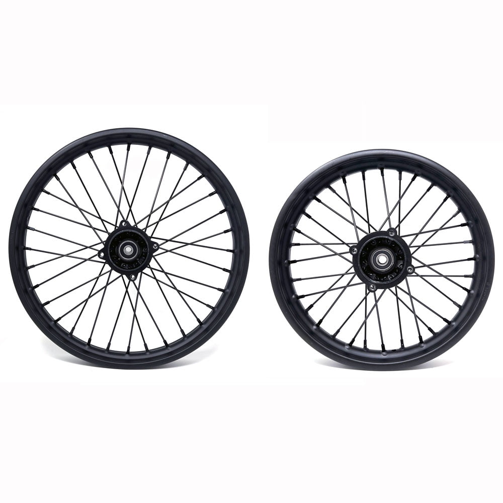MYK Rim Wheel Set: Front 1.6x17" and Rear 1.85x14" - Compatible with ...