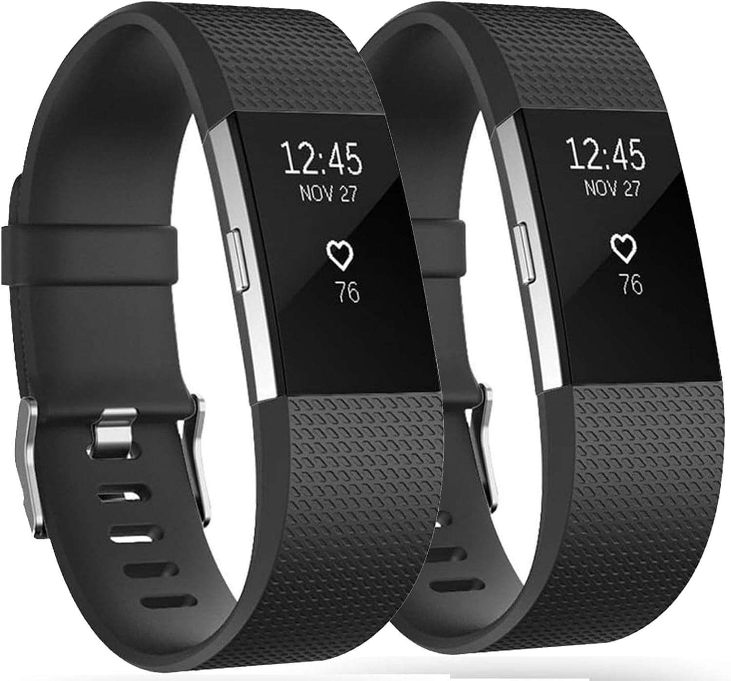 MYKOMI 2 Pack Waterproof Bands Compatible with Fitbit charge 2, Classic ...