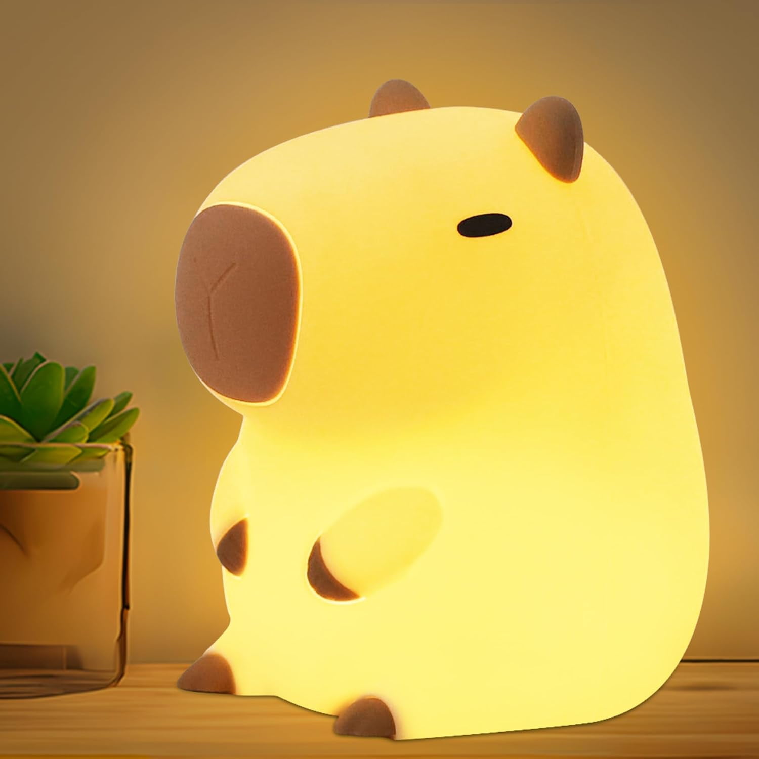 MYKOMI Capybara Night Light, Soft Silicone Capybara Lamp for Kids, Cute ...