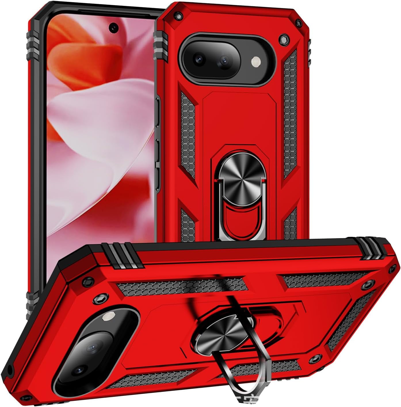 MYKOMI Case for Google Pixel 9A,Military Car Holder [Built-in Kickstand ...