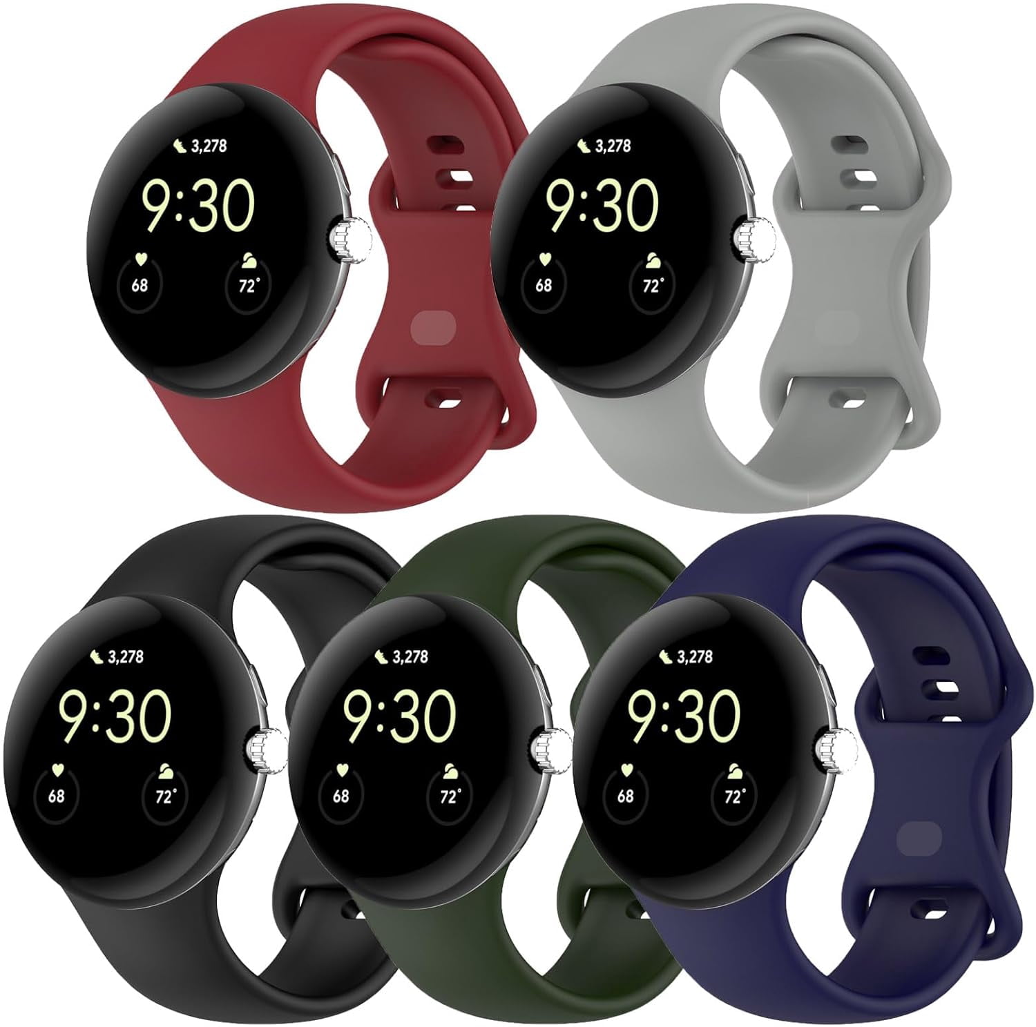 MYKOMI Compatible with Google Pixel Watch 3 41mm Band, Silicone Bands ...