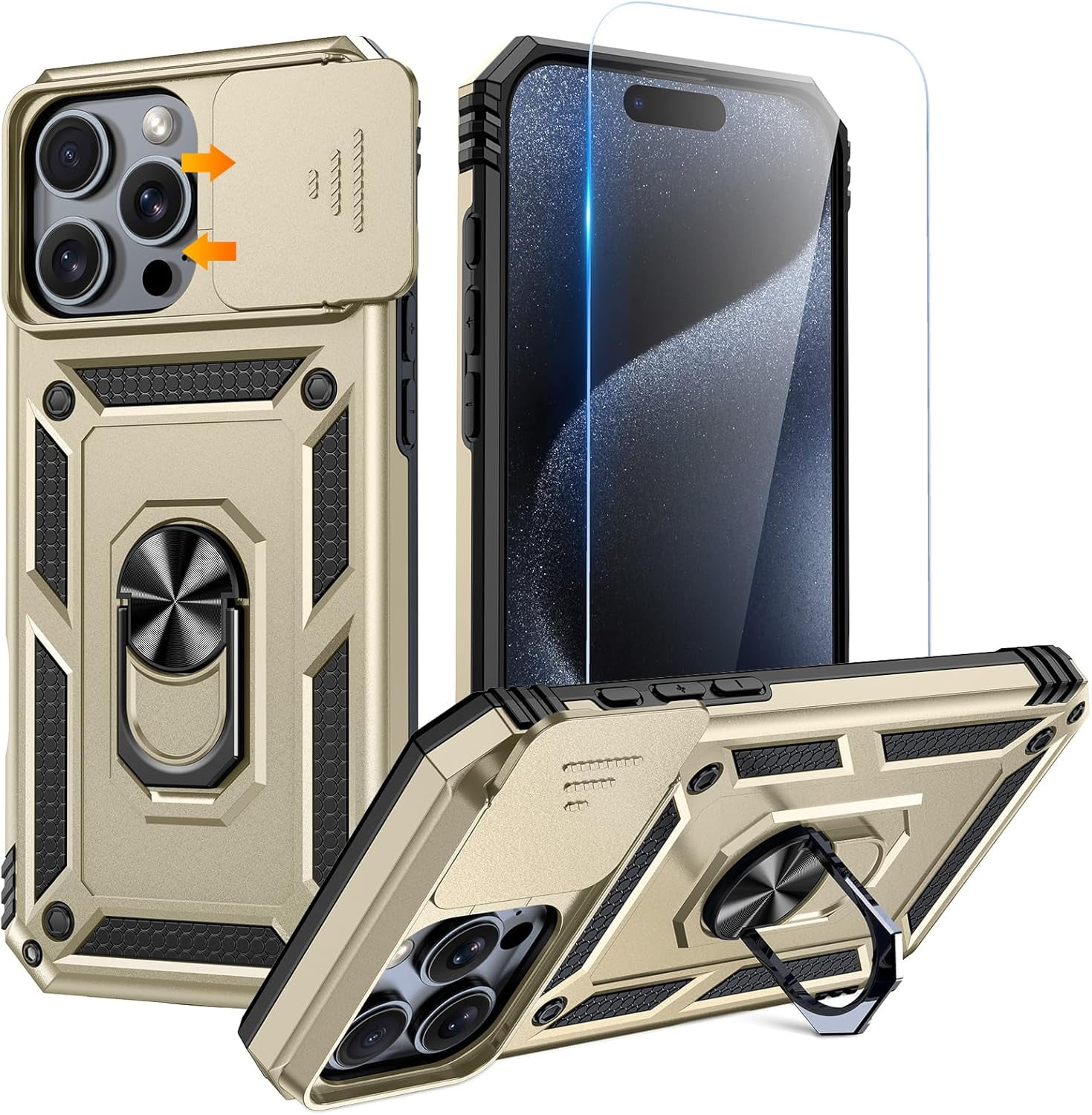 MYKOMI Compatible for iPhone 16 Pro Max Case with Screen Protector ...