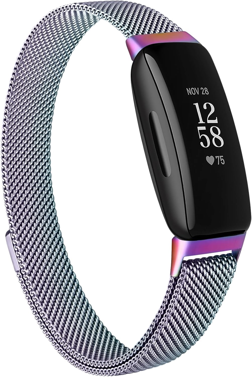 MYKOMI for Fitbit Inspire 2 Bands Women Men, Stainless Steel Metal Mesh ...