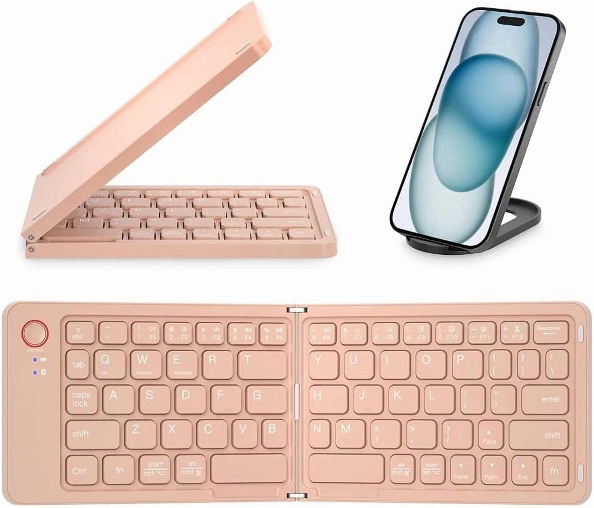 MYKOMI Foldable Bluetooth Keyboard with Phone Holder - Ultra Slim ...