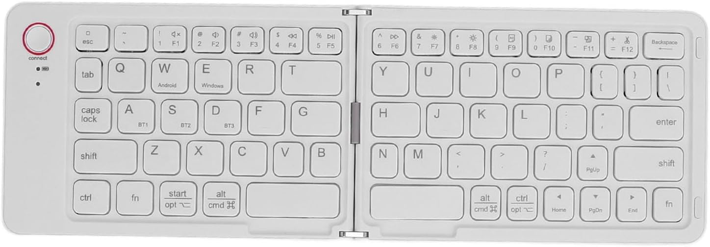 MYKOMI Foldable Bluetooth Keyboard, Portable Cordless Keyboard with ...