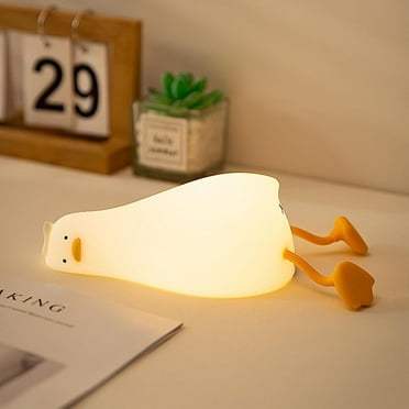 UNEEDE LED Cute Bean Duck Night Light, DoDo Duck Silicone Nursery Night ...