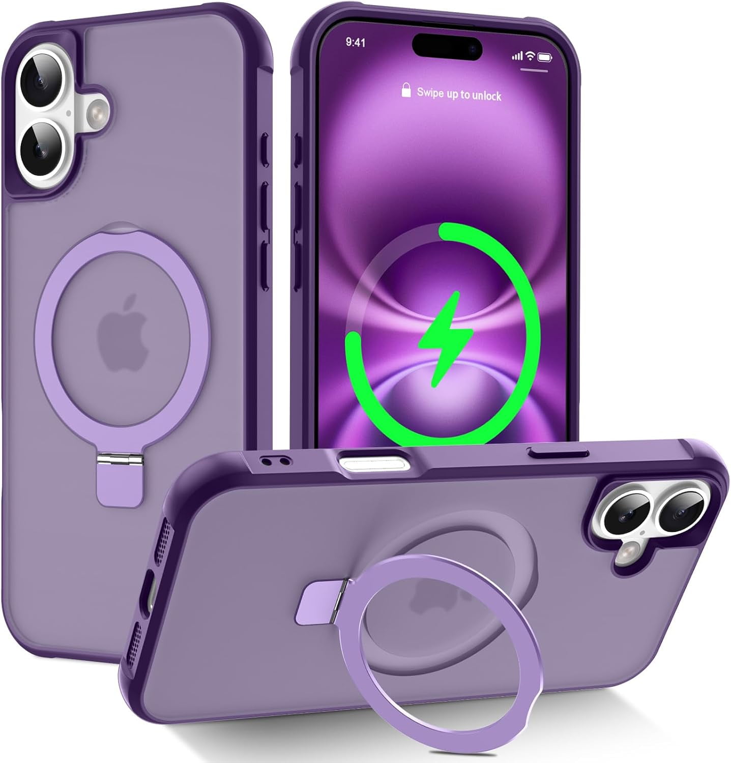 MYKOMI Magnetic Compatible with iPhone 16 Pro Max Case with Stand ...