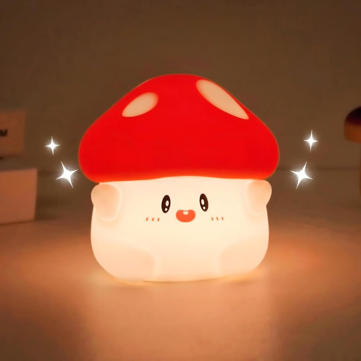 MYKOMI Mushroom Silicone Lamp, Cute Mushroom Night Light with Timer ...