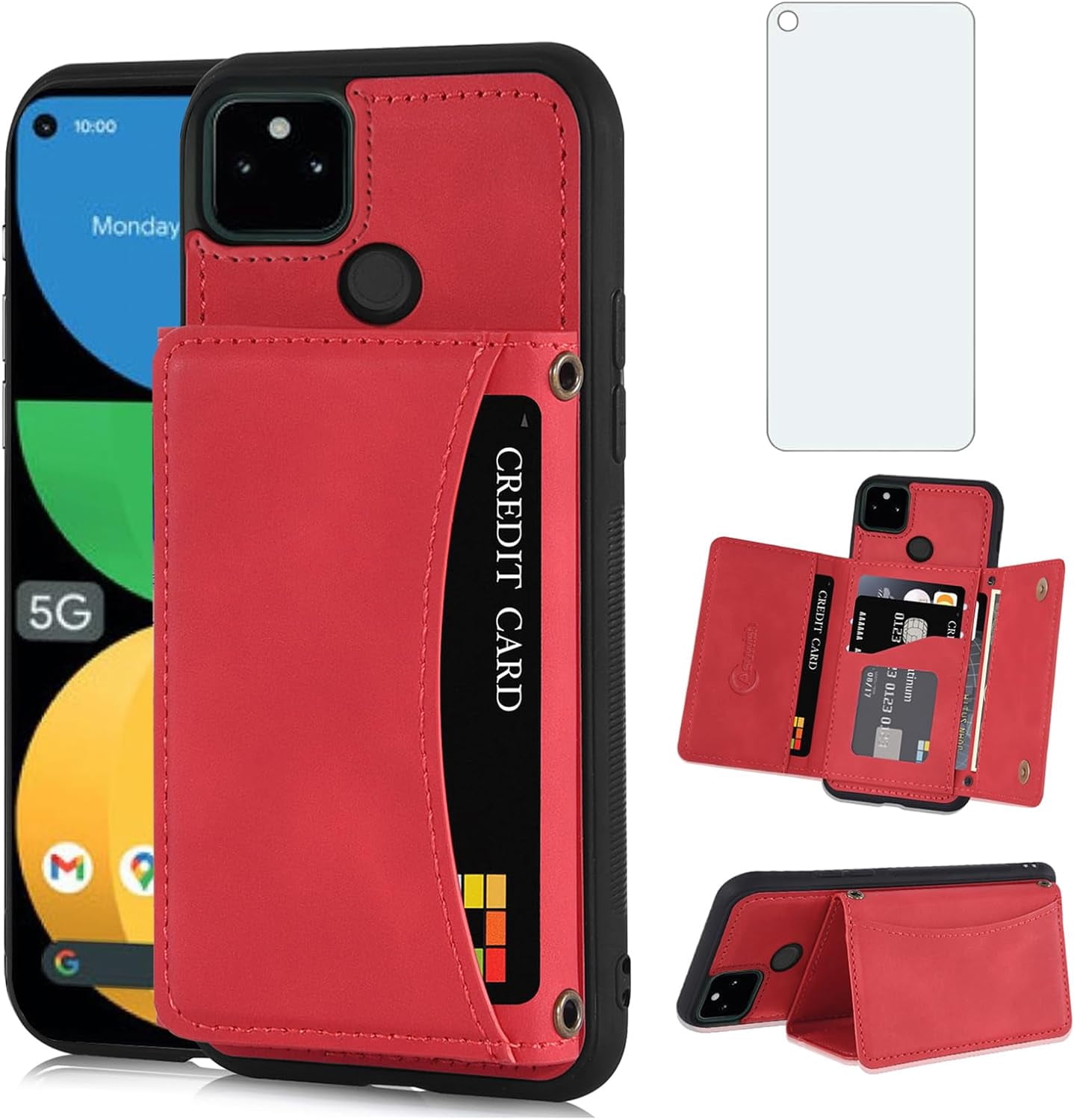 MYKOMI Phone Case for Google Pixel 5a 5G Wallet Cover with HD Screen ...