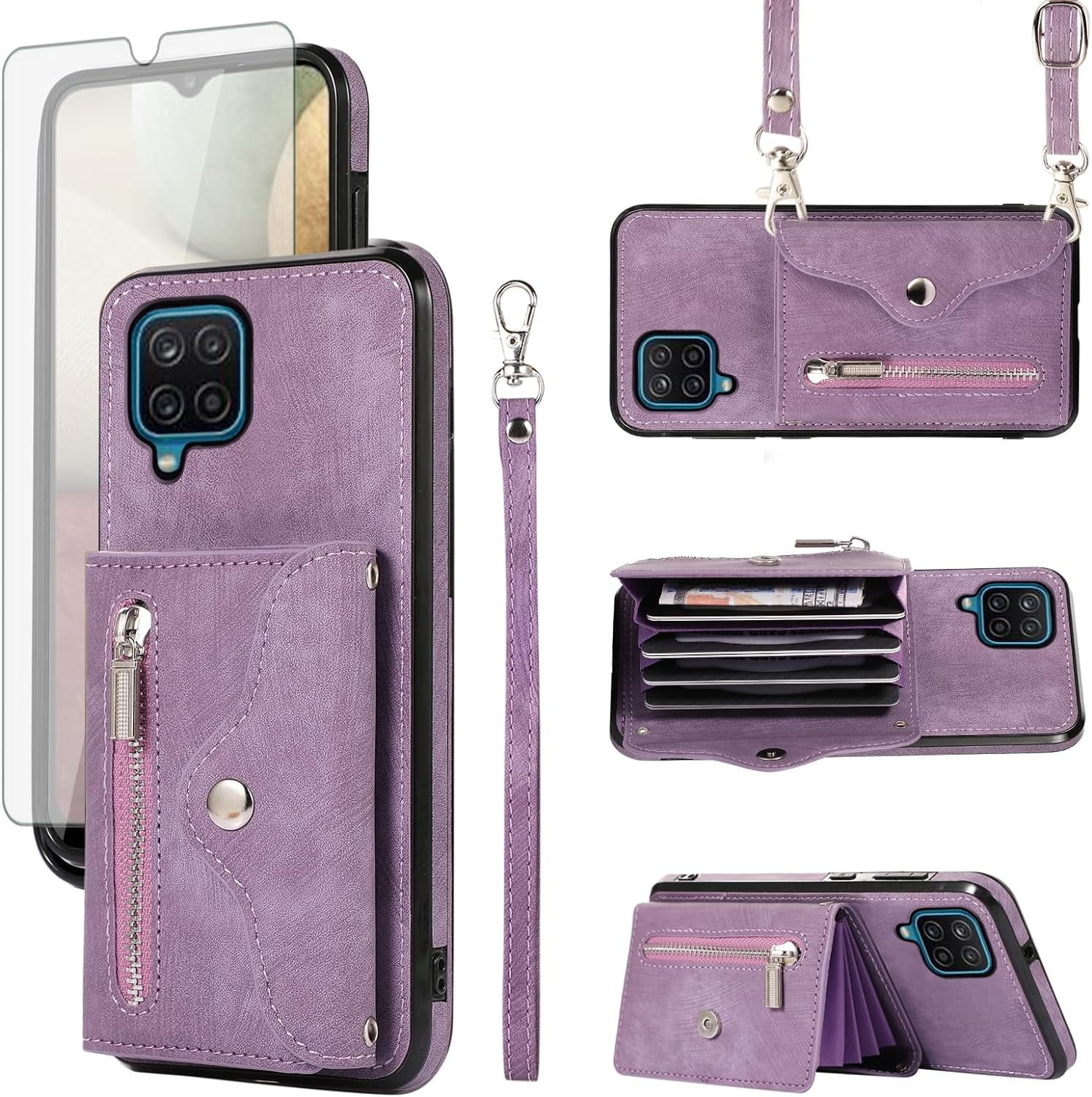 MYKOMI Phone Case for Samsung Galaxy A12/M12 Wallet Cover with HD ...