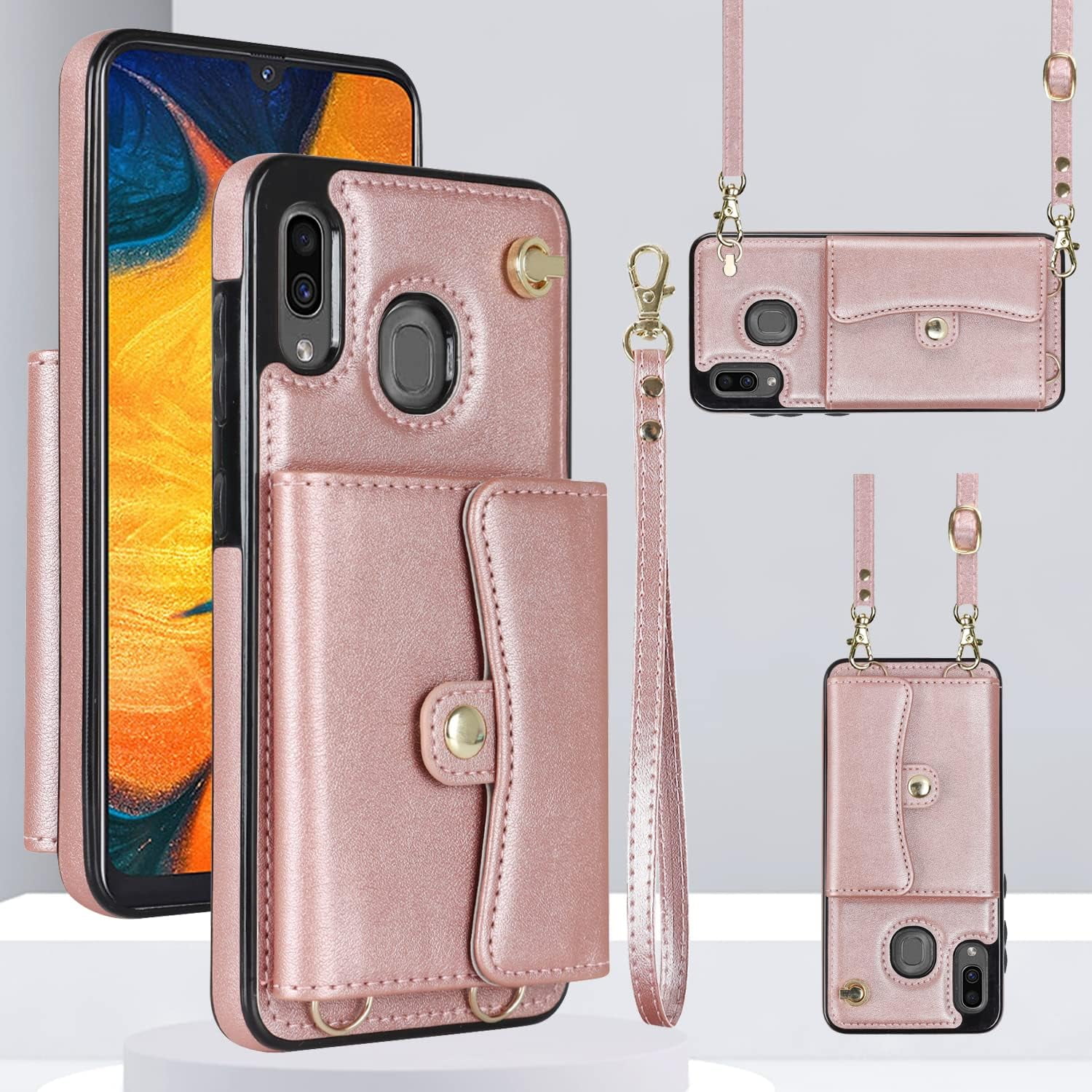 MYKOMI Phone Case for Samsung Galaxy A20 A30 Wallet Cover with RFID Blocking Credit Card Holder ...