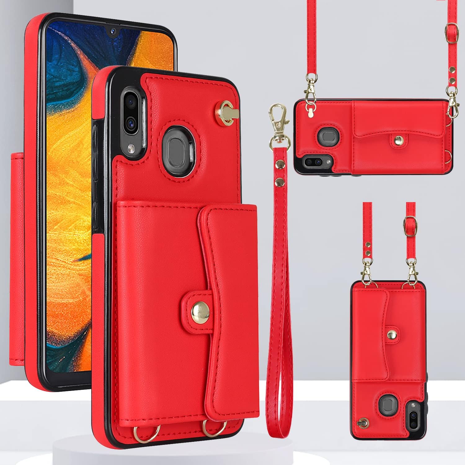 MYKOMI Phone Case for Samsung Galaxy A20 A30 Wallet Cover with RFID Blocking Credit Card Holder ...