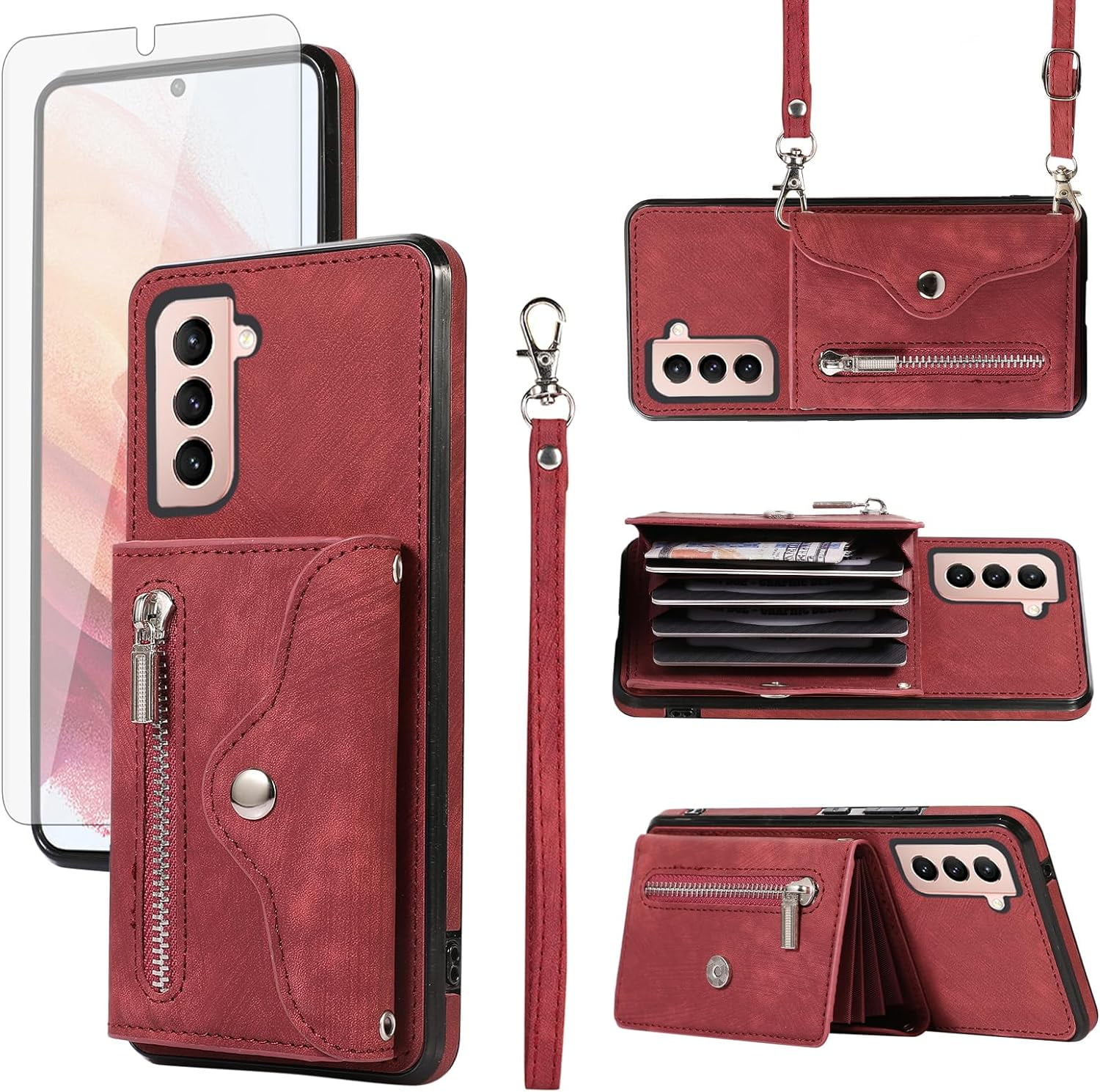 MYKOMI Phone Case for Samsung Galaxy S21 Plus S21+ 5G Wallet Cover with ...