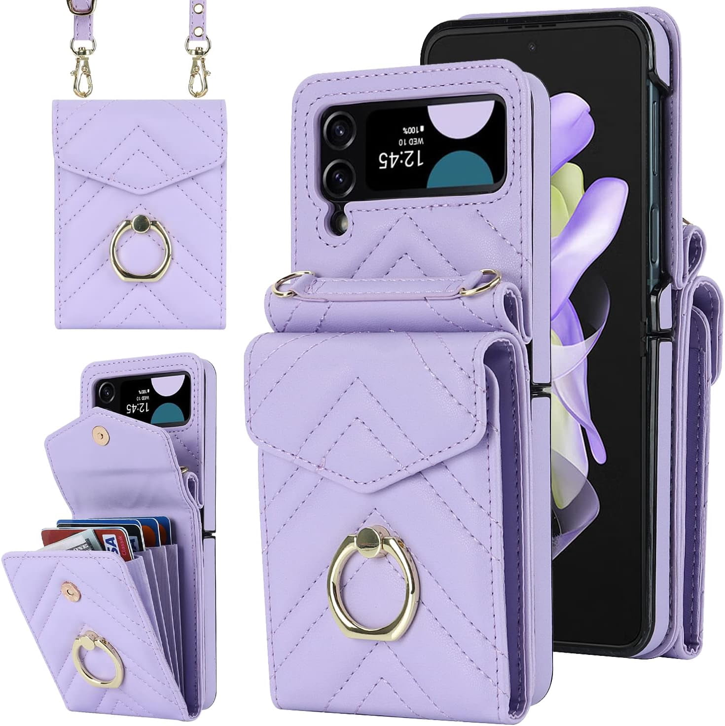 MYKOMI Phone Case for Samsung Galaxy Z Flip 3 5G 2021 Wallet Cover with ...