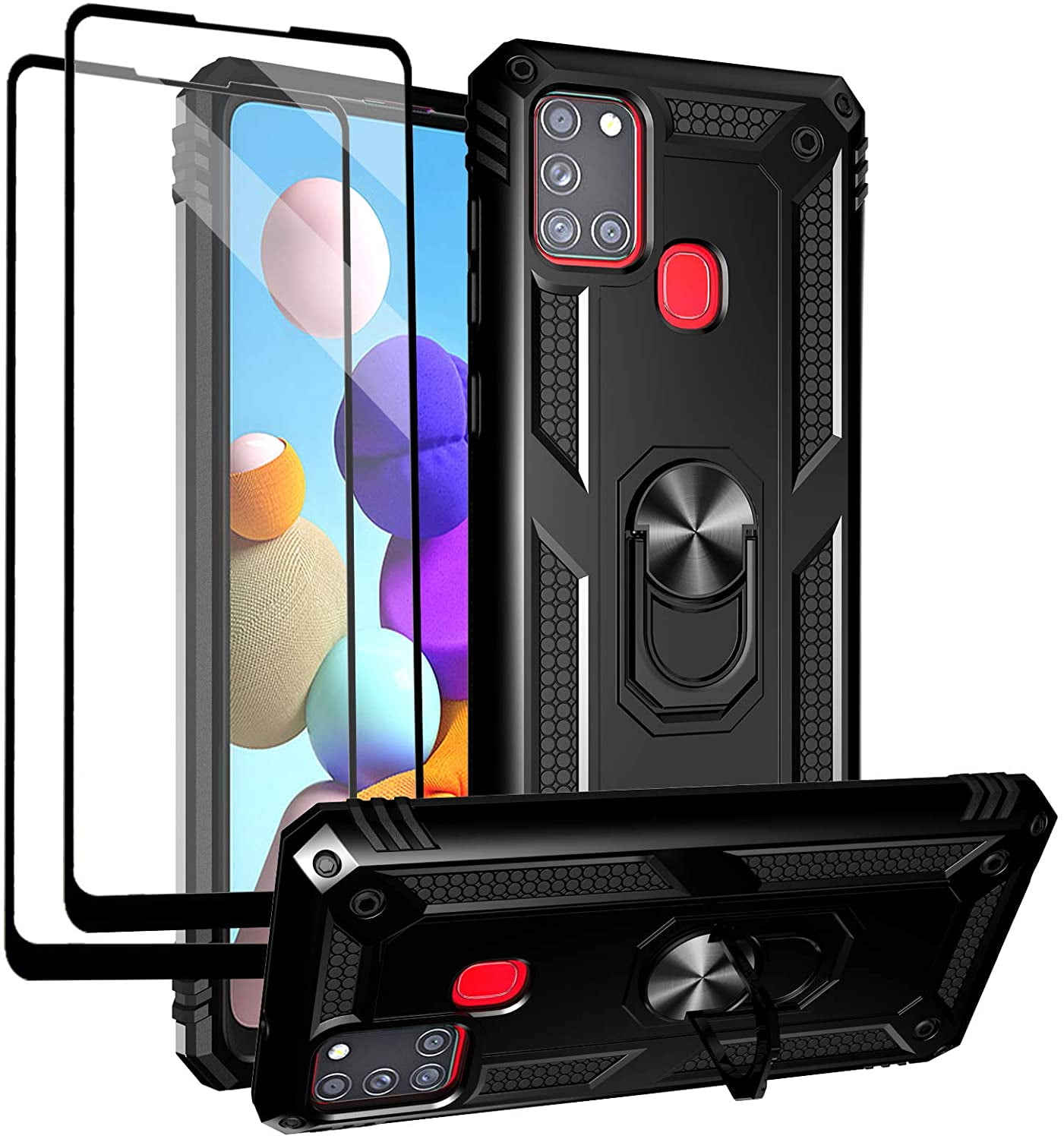 MYKOMI for Samsung Galaxy A21s Case with Tempered Glass Screen ...