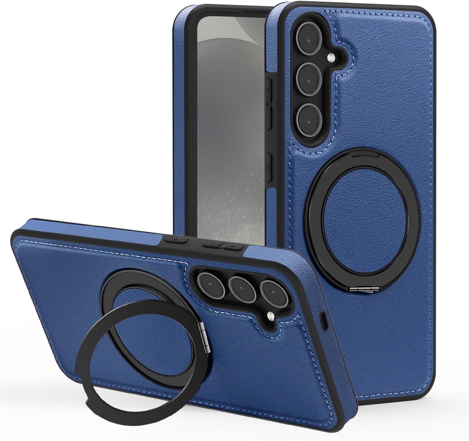 MYKOMI for Samsung Galaxy S25 Plus/S25+ Case Leather Magnetic [Compatible with MagSafe][360 ...