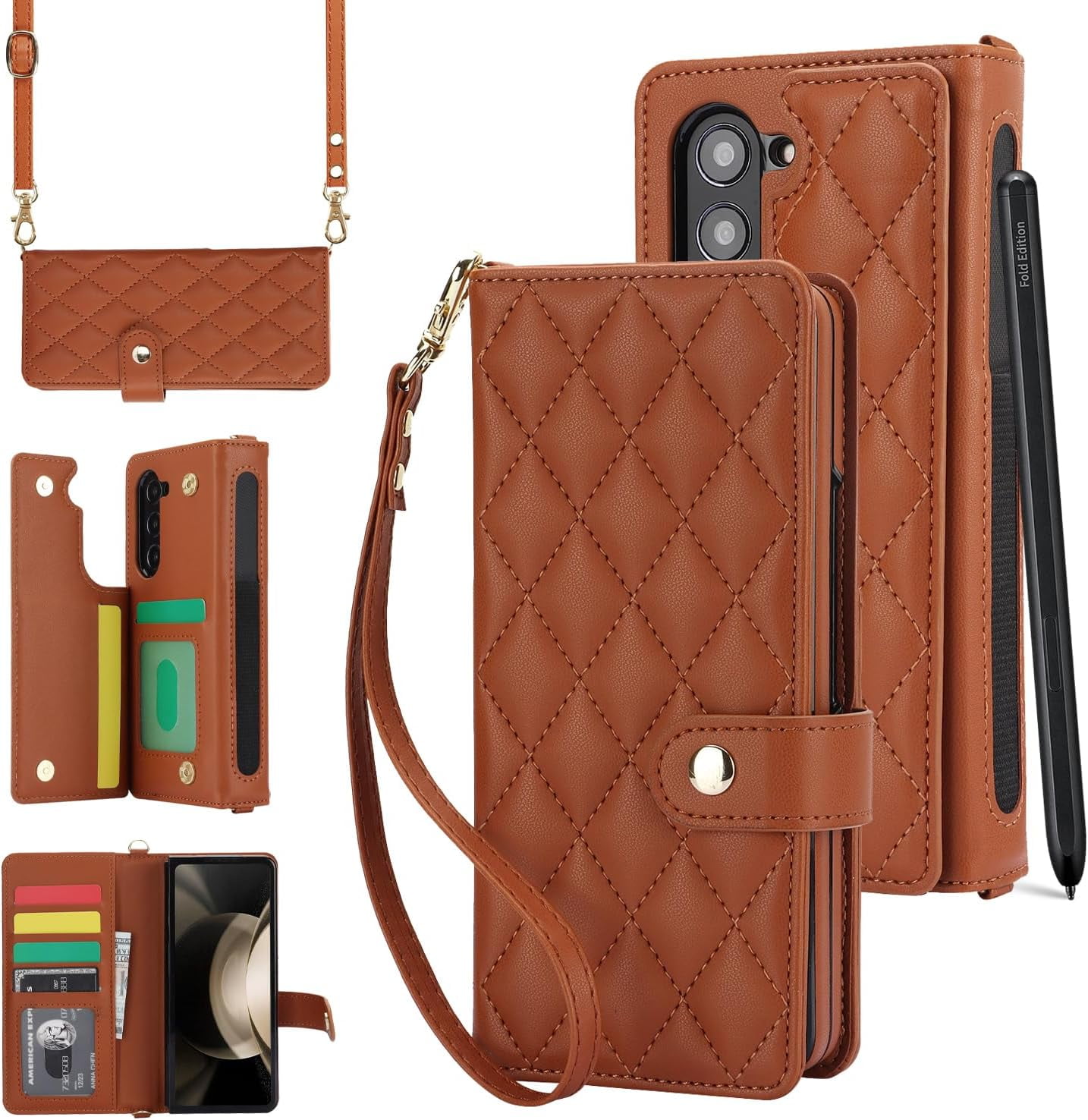 MYKOMI for Samsung Galaxy Z Fold 6 Wallet Case with S Pen Holder ...