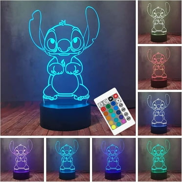 Stitch 3D Illusion Night Light: Gifts Light with Remote Control and ...