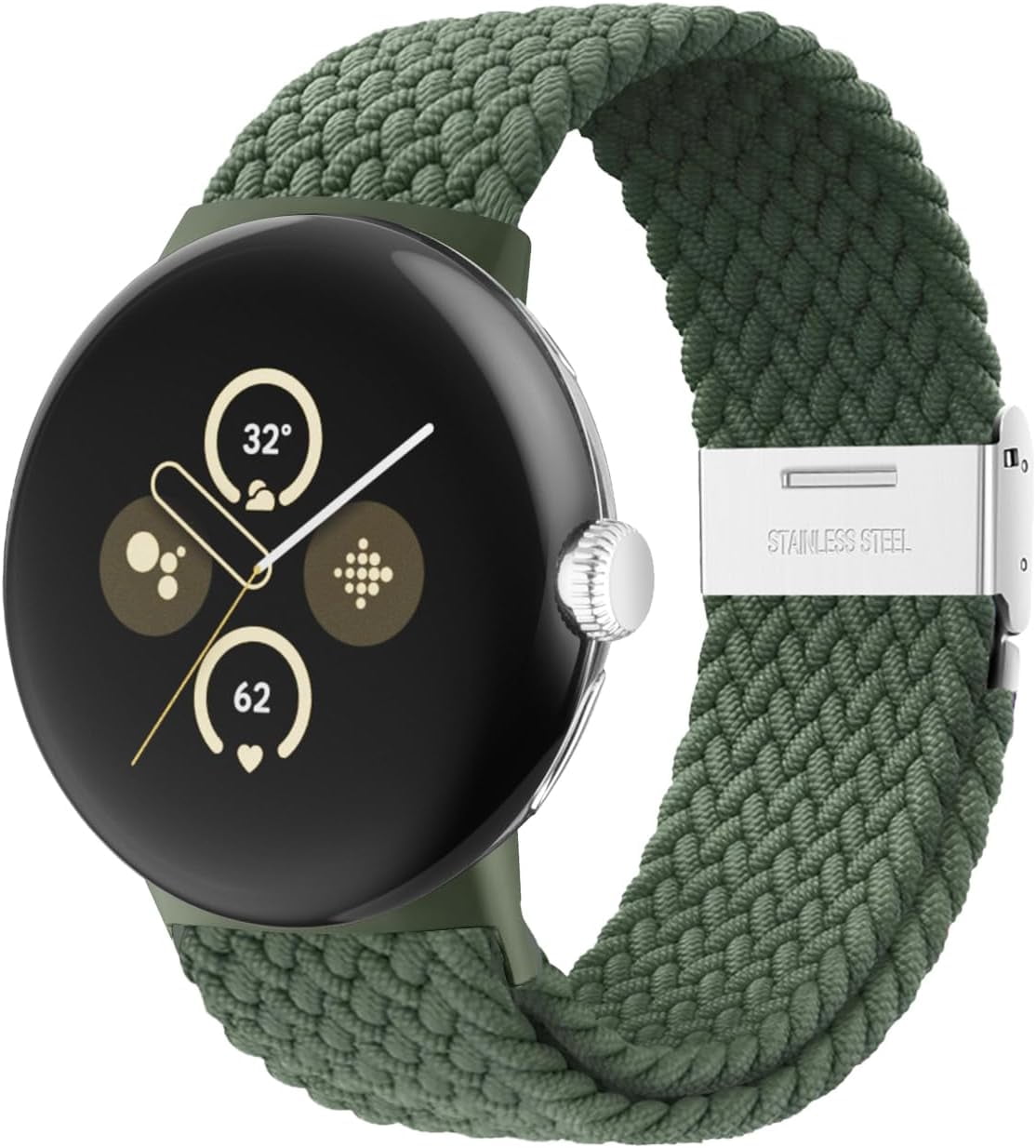MYKOMI Stretchy Braided Bands Compatible with Google Pixel Watch 4 3 ...