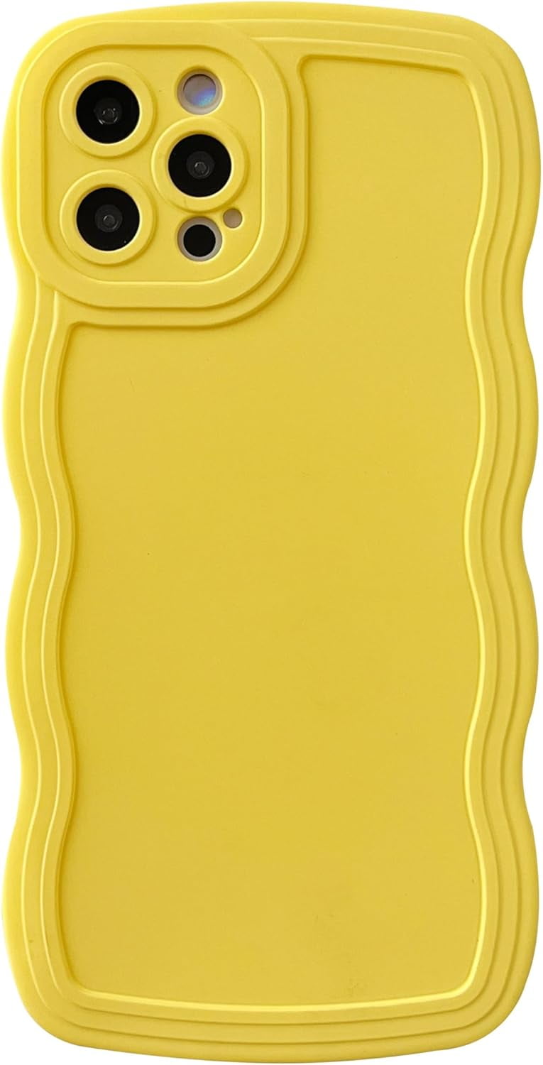 MYKOMI for iPhone 12 Pro Case,Solid Color Curly Wave Frame Soft Phone ...