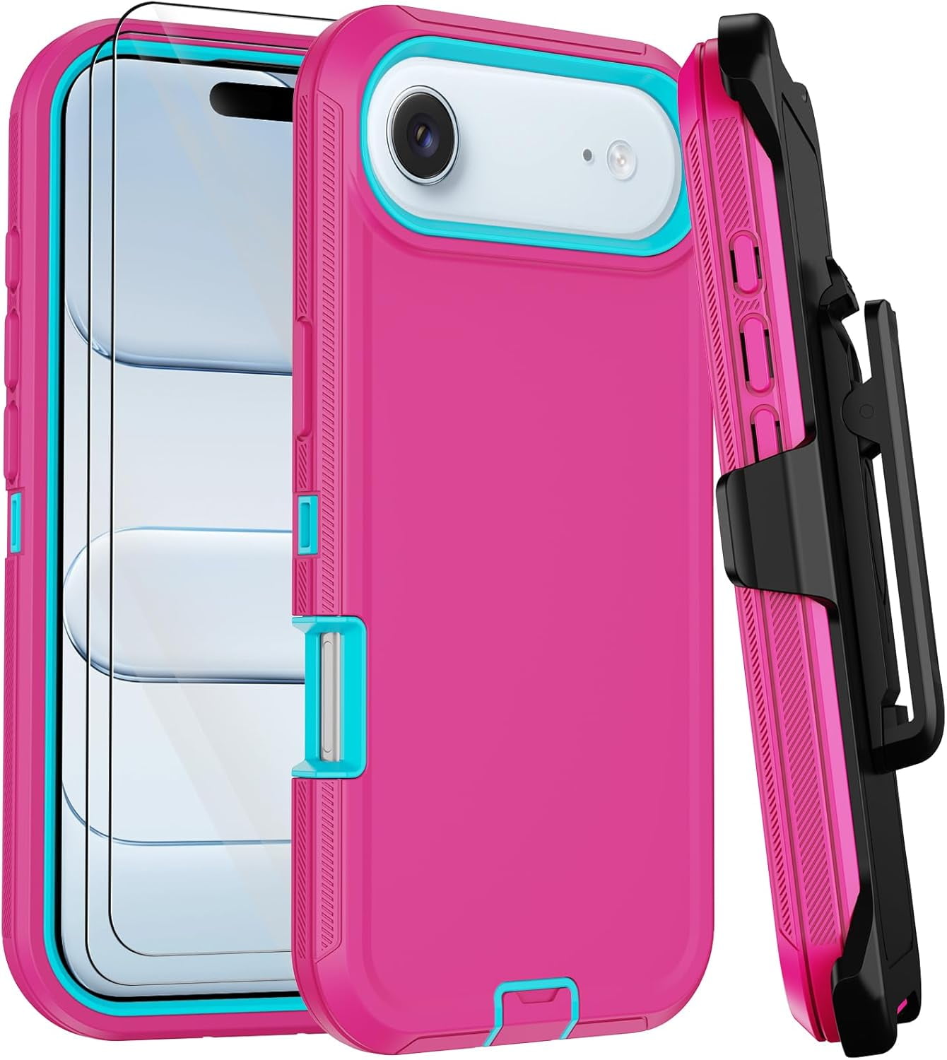 MYKOMI for iPhone Air Case with Belt Clip Holster,Heavy Duty Rugged 3 ...